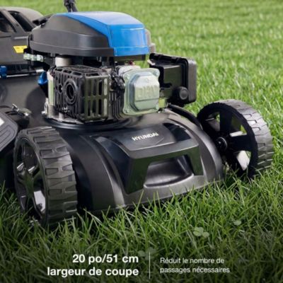 Hyundai Tondeuse à gazon Thermique Sans fil 51cm 4-temps 196cc 4-en-1 ...