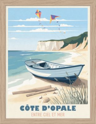 Image encadrée côte d'opale entre ciel et mer Dada Art cadre en bois ...