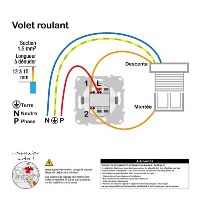 Interrupteur commande volet-roulant 2 boutons Schneider Electric Ovalis ...