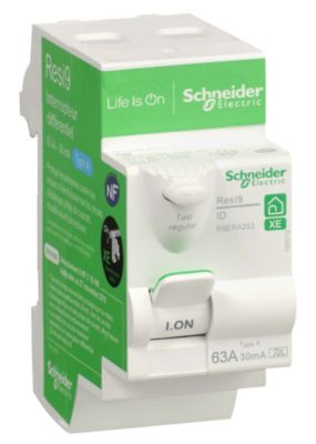 Interrupteur différentiel embrochable 2P 63A 30mA Type A Schneider ...