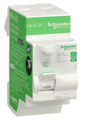 Interrupteur différentiel embrochable 2P 63A 30mA Type AC Schneider Electric Resi9 XE