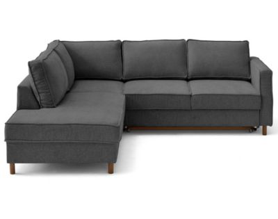 Jake - canapé d'angle gauche 5 places convertible en tissu velours ...