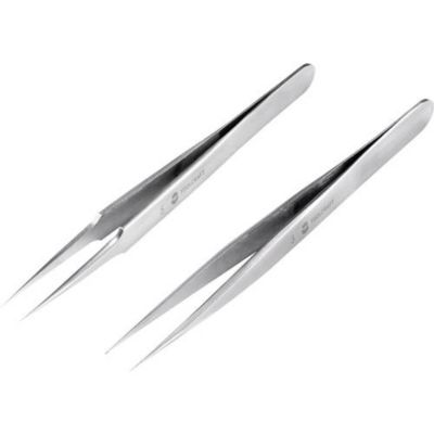Jeu de 2 pinces brucelles pointues en acier inoxydable, 120 mm - très fines