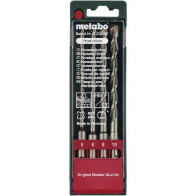 Jeu de 4 forets SDS-Plus Metabo 5-6-8-10 mm longueur 160 mm