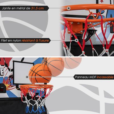Jeu de Basketball Arcade Pliable Panier Basket Intérieur Extérieur 2 ...
