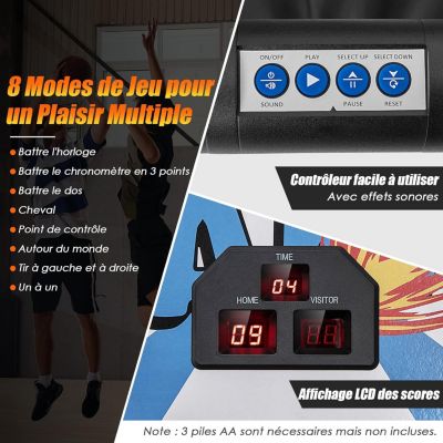 Jeu de Basketball Arcade Pliable Panier Basket Intérieur Extérieur 2 ...