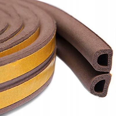 Joint dÉtanchéité Autocollant Type D 100 m - Gomme EPDM Brune, 9x8 mm ...