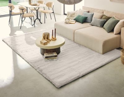 Joy - tapis rectangulaire - fausse fourrure - blanc - Lisa Design ...