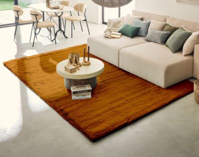 Joy - tapis rectangulaire - fausse fourrure - orange - Lisa Design ...