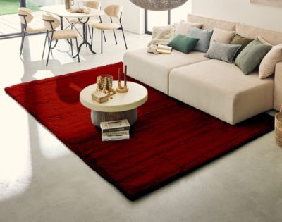 Joy - tapis rectangulaire - fausse fourrure - rouge - Lisa Design ...