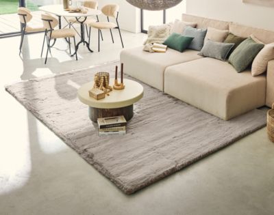 Joy - tapis rectangulaire - fausse fourrure - taupe - Lisa Design ...