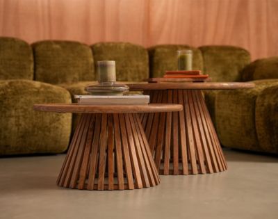 Kerala - lot de 2 tables basses gigognes - bois massif de manguier ...