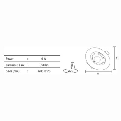 Kit 3 spots blanc à encastrer orientable GU10 6W dimmable