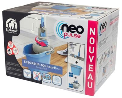 Kit balai Neo Pulse Eléphant (balai à plat + housse + manche + seau ...