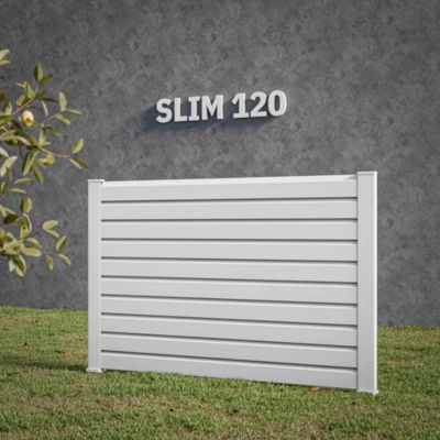 Kit Clôture SLIM PVC Blanc H. 120 cm x L. 11.10 m - 10 Lisses claire ...