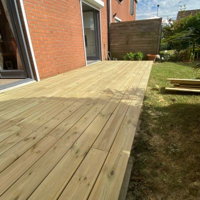 Kit complet terrasse Pin autoclave Vert pour 1 m², Lames 3,3 m ...