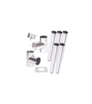 Kit conduit cheminée simple paroi de 5 m 100/120/130/150/160/180/200 mm ...