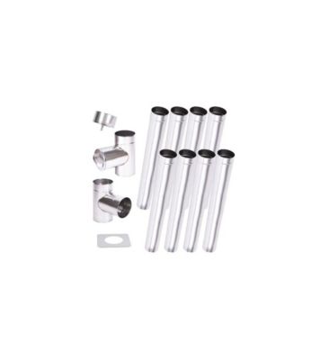 Kit conduit cheminée simple paroi de 8 m 100/120/130/150/160/180/200 mm ...