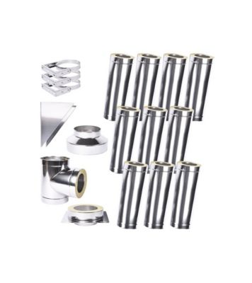 Kit conduit isolé 10m double paroi 100/120/130/150/160/180/200 mm - 200 mm
