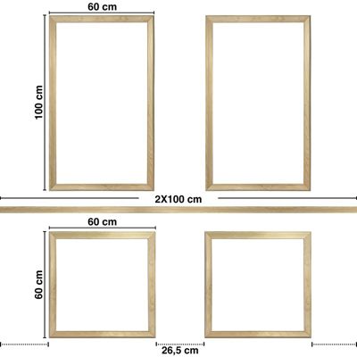 Kit de 4 moulures décoratives murales en bois Pin des Landes - Prêt à ...