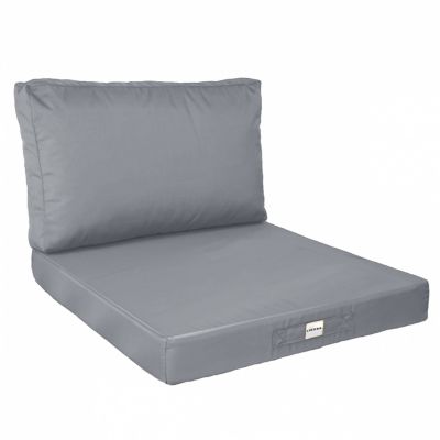 Kit de coussins pour salon de jardin déhoussables - 60 x 60 cm - Gris ...