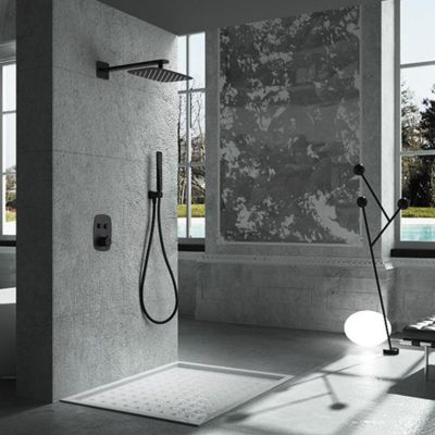 Kit de douche thermostatique encastre HIDRA noir mat | Castorama