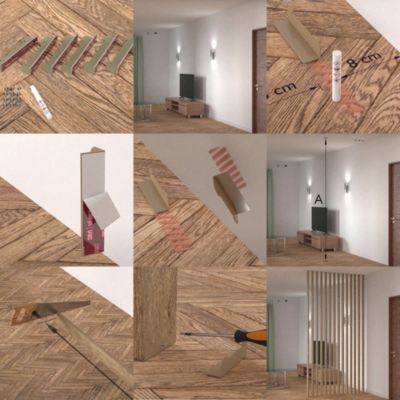 Kit de fixation pour claustra blanc-12vis / 6 équerres à visser