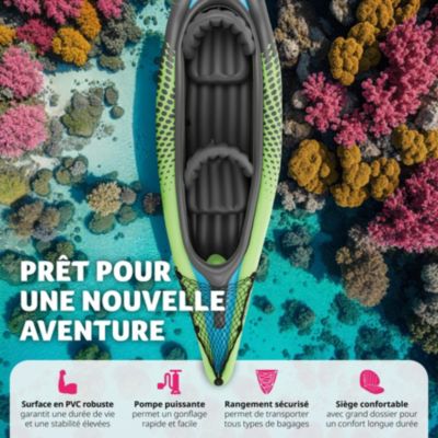 Kit de kayak avec 2 pagaies max160 kg sac de transport inclus vert