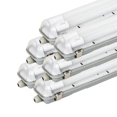 Kit de Réglette LED IP65 + 2 Tube Néon LED 120cm T8 18W (Pack de 6) - Blanc Neutre 4000K - 5500K ...