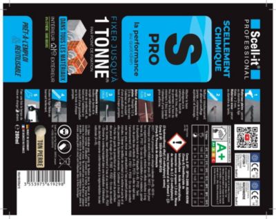 Kit de scellement chimique 280 ml avec accessoires