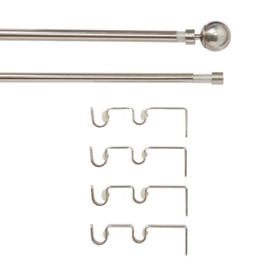 Kit de tringle à rideau double extensible embout boule Athens GoodHome ...