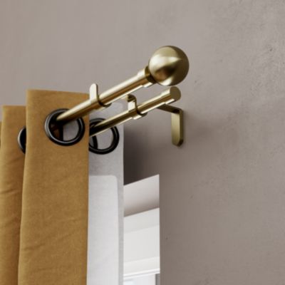 Kit de tringle à rideau extensible double embout boule Elasa effet ...