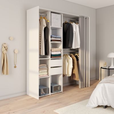 Kit dressing 2 colonnes avec rideau Kokio blanc l.175,5 x H.200,4 x P ...