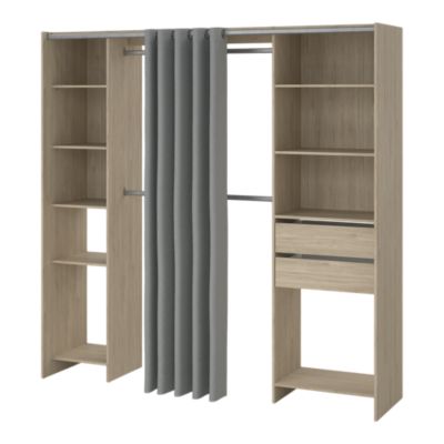 Kit dressing 2 colonnes réversibles avec rideau L. 200 x H. 200,4 x P ...