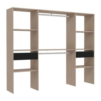 Kit dressing ARTIC EKIPA - Décor mélaminé chene jackson et noir - 2 ...