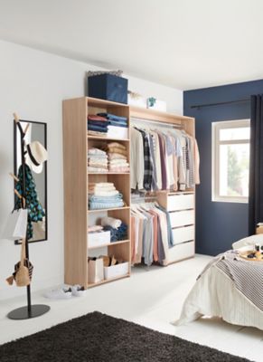 Kit dressing bicolore Karisma avec bloc 4 tiroirs décor chêne et blanc ...