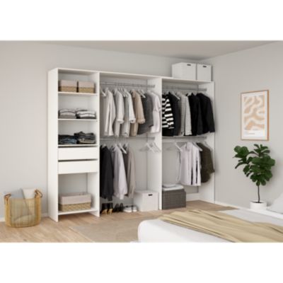 Kit dressing modulable 1 colonne coloris blanc Corner H. 200,4 x L. 80 ...