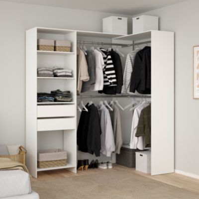 Kit dressing modulable 1 colonne coloris blanc Corner H. 200,4 x L. 80 ...