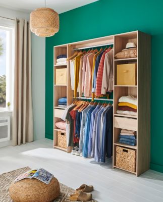 Kit dressing Sonoma H. 200,4 cm x L. 180 cm x P. 39,9 cm décor chêne ...