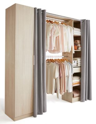 Kit dressing XXL 2 colonnes avec porte et rideaux H. 220 x L. 220 x P ...