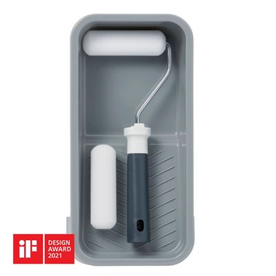 Kit mini rouleau laqueur + 1 manchon laqueur + bac de peinture GoodHome ...
