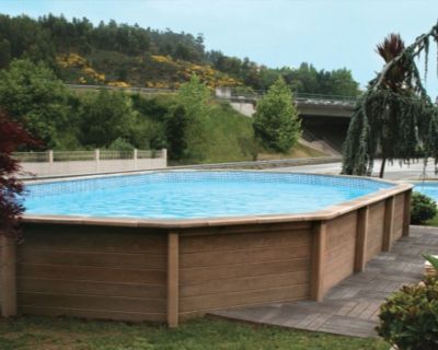 Kit piscine béton NATURALIS décagonale allongée 6,36 x 4,74 x 1,40m ...