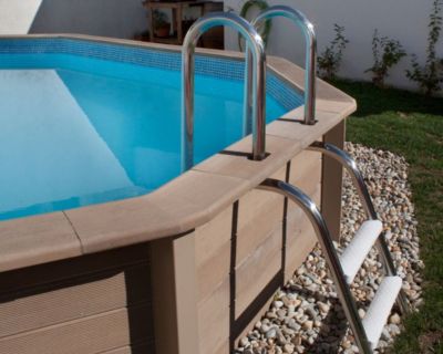 Kit piscine béton NATURALIS décagonale allongée 6,36 x 4,74 x 1,40m ...