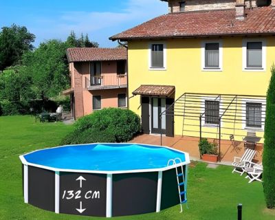 Kit piscine hors-sol acier Toi ANTHRACITE PRESTIGIO ronde O350x132cm ...
