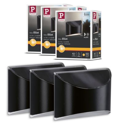 Kit Solar Luminaire d'allée LED Elliot Kit de 3 IP44 3000K 3x5lm Anthracite