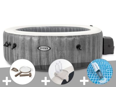Kit spa gonflable Intex PureSpa Baltik rond Bulles 6 places + Kit d ...