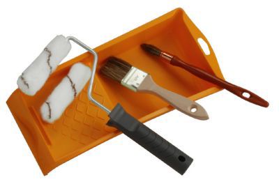 Kit spécial boiseries 2 manchons + 1 monture + 2 pinceaux + 1 bac mini ...