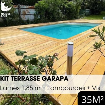 Kit terrasse complet - GARAPA - Ep.21 mm x l.145 mm - L.1,85 m / 35 m²