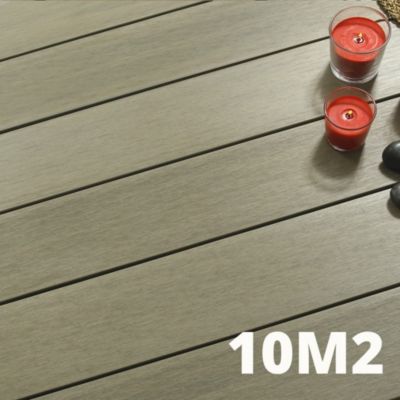 Kit Terrasse Composite NAVIA 10m² - Gris Clair - 31 lames de Terrasse ...
