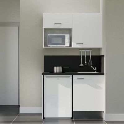 Kitchenette K07L-PT - 120 cm avec plan de travail et évier - Façade ...